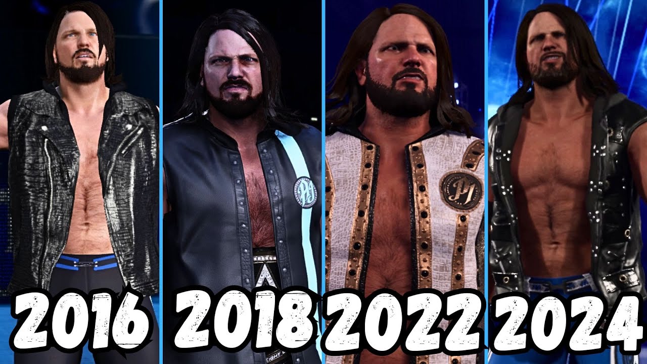 Evolution of AJ Styles Entrance 2016 -2024 - WWE Games - YouTube