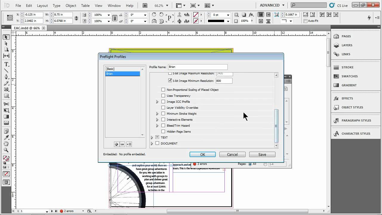 Using Preflight to Check your InDesign Files - YouTube