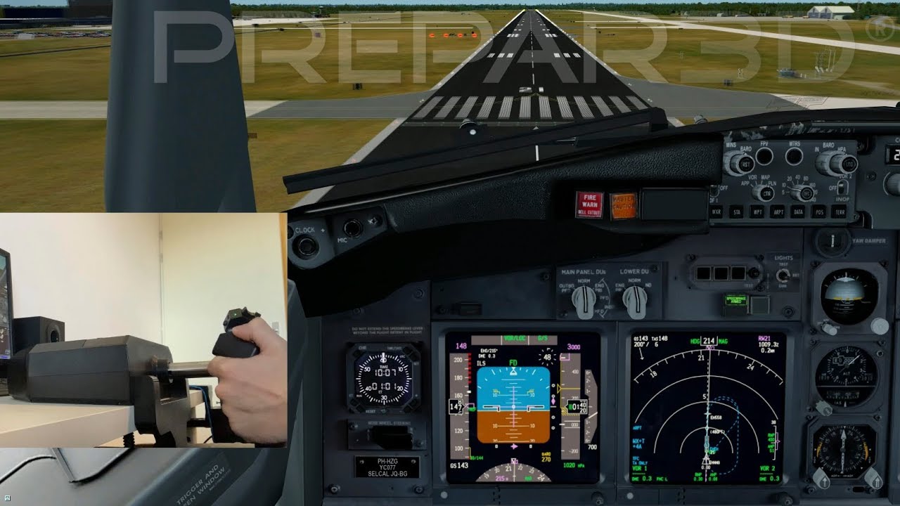 P3Dv4 - Dual camera -25ft/min landing - YouTube