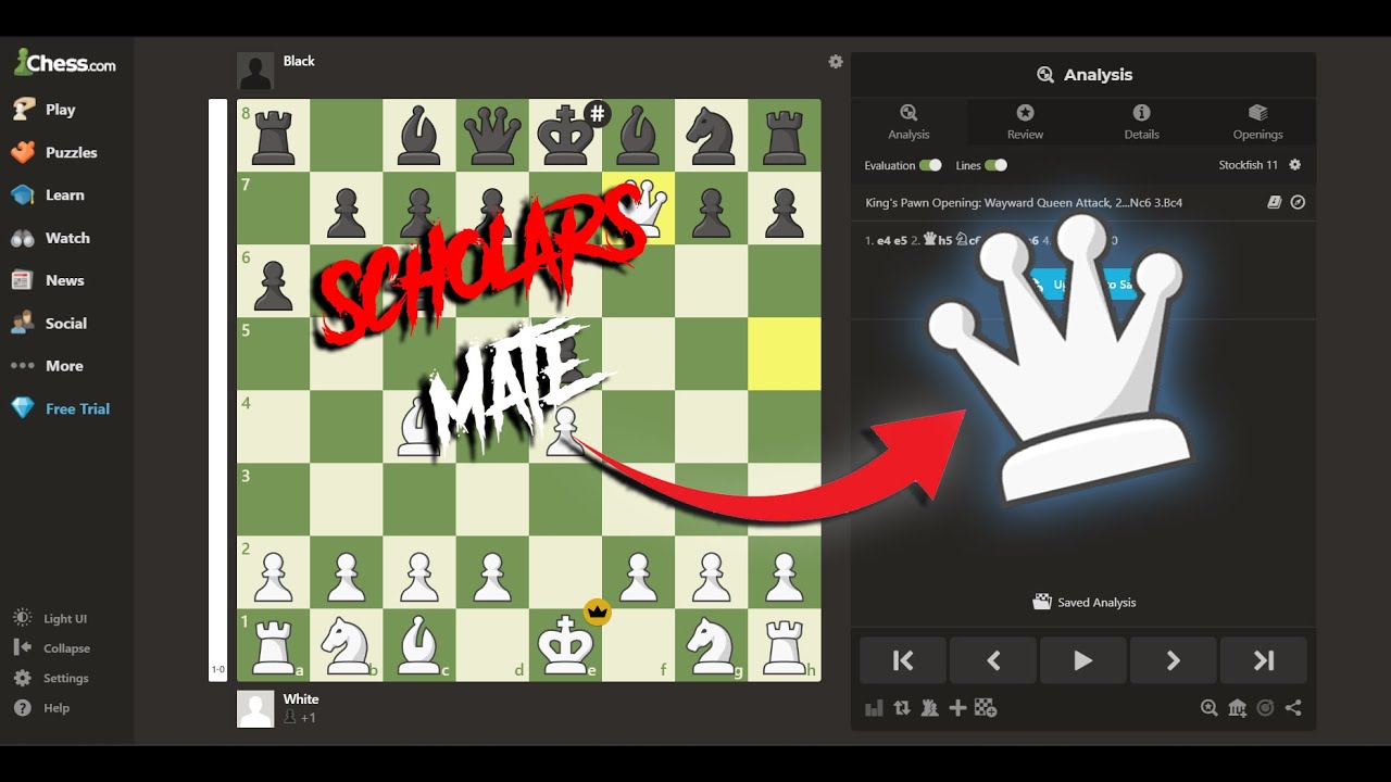 Scholars Mate👑...(EXPLAINED) - YouTube