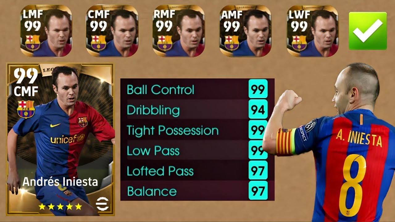 How to train LEGENDARY Iniesta 99 | EFOOTBALL 2023 mobile - YouTube