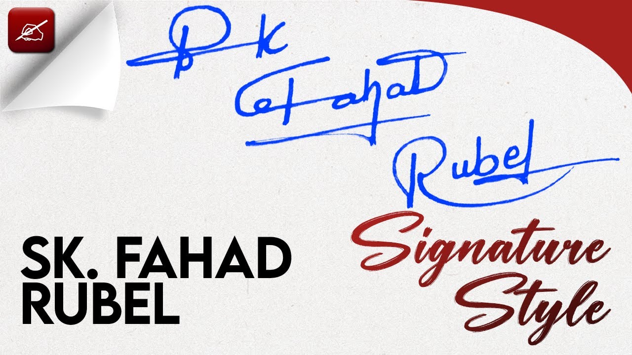 ️ Sk Fahad Rubel Name Signature | S signature | How to do s Signature ...