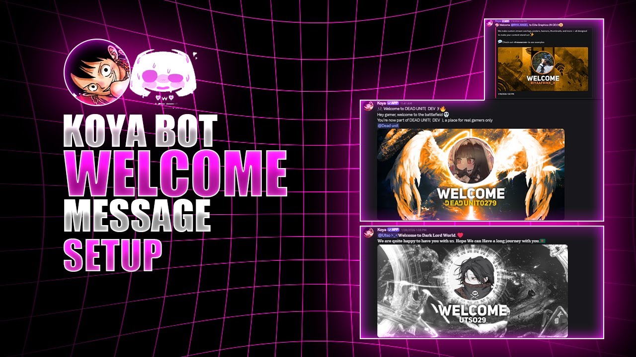 Koya Bot Welcome & Goodbye Message Setup 2026 Custom Discord Welcome ...
