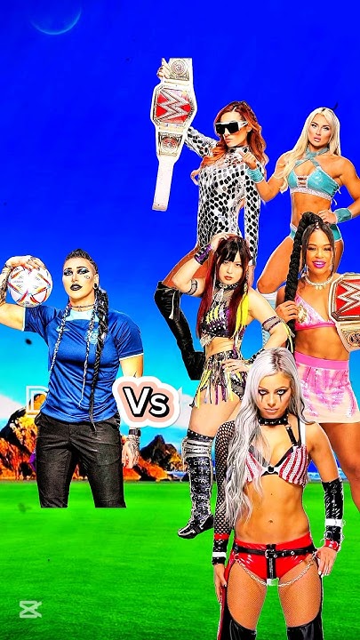 Rhea Ripley vs Becky lynch, Tiffany Stratton, Iyo Sky, Bianca Belair, Liv Morgan 💥😱 #wwe #shorts ...