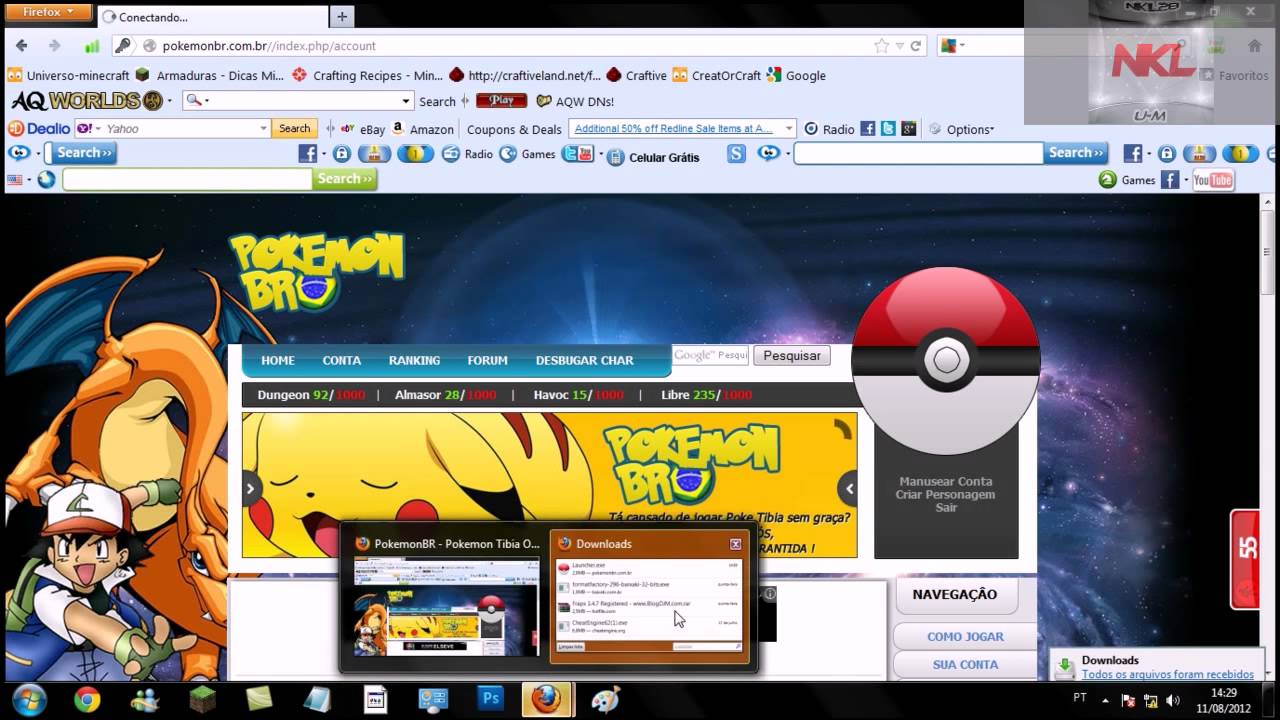 como se registrar e baixar pokemon br tibia - YouTube
