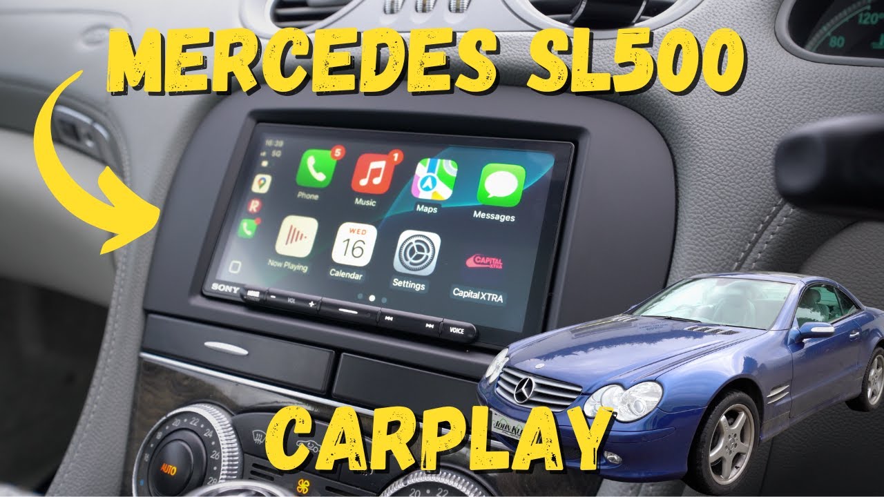 Mercedes SL 500 R230 with Sony Wireless Apple CarPlay + DAB Radio - YouTube