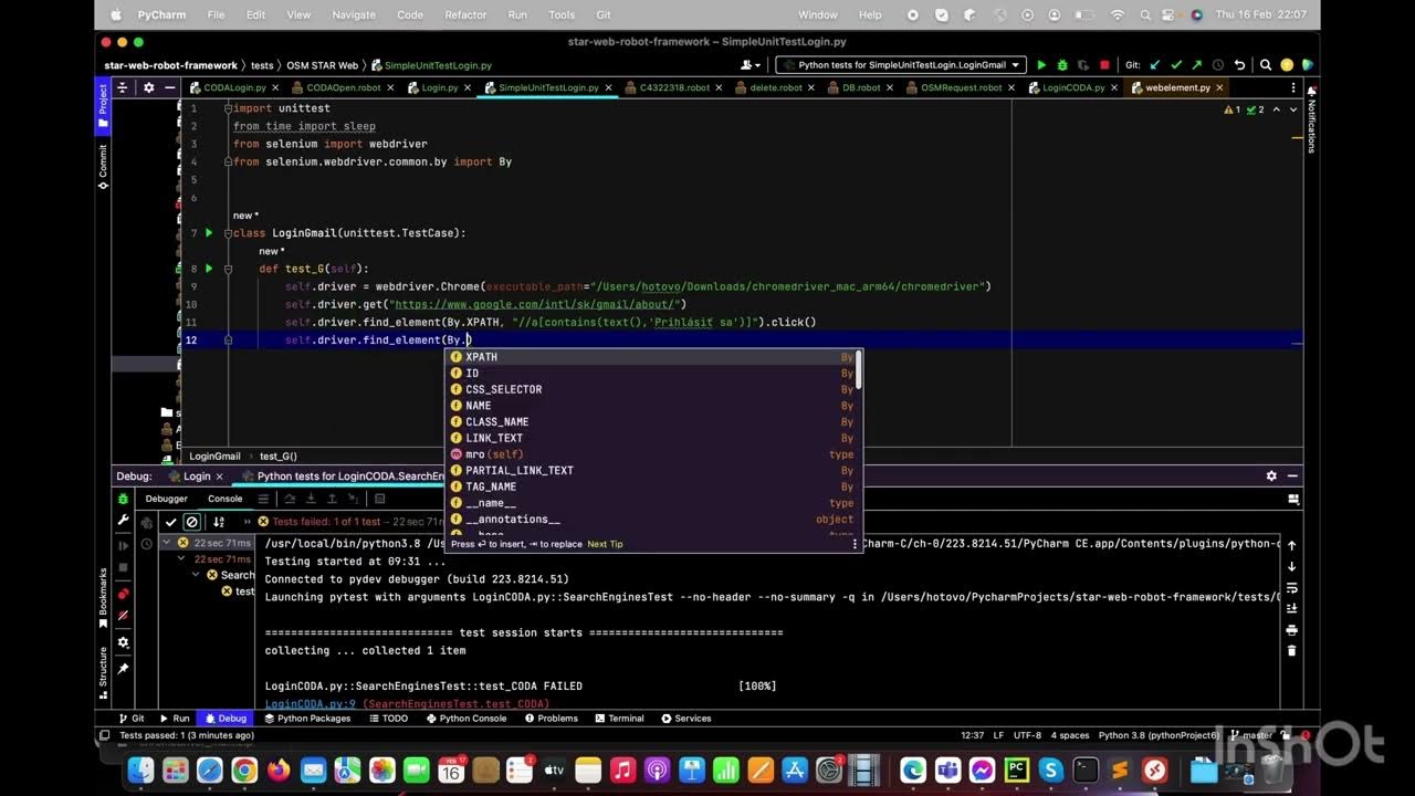 Simple Unit Automation Test Case (Login to Gmail) #python with # ...