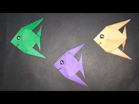 origami Paper Fish craft, easy paper Fish, paper Fish, fish tutorial - YouTube