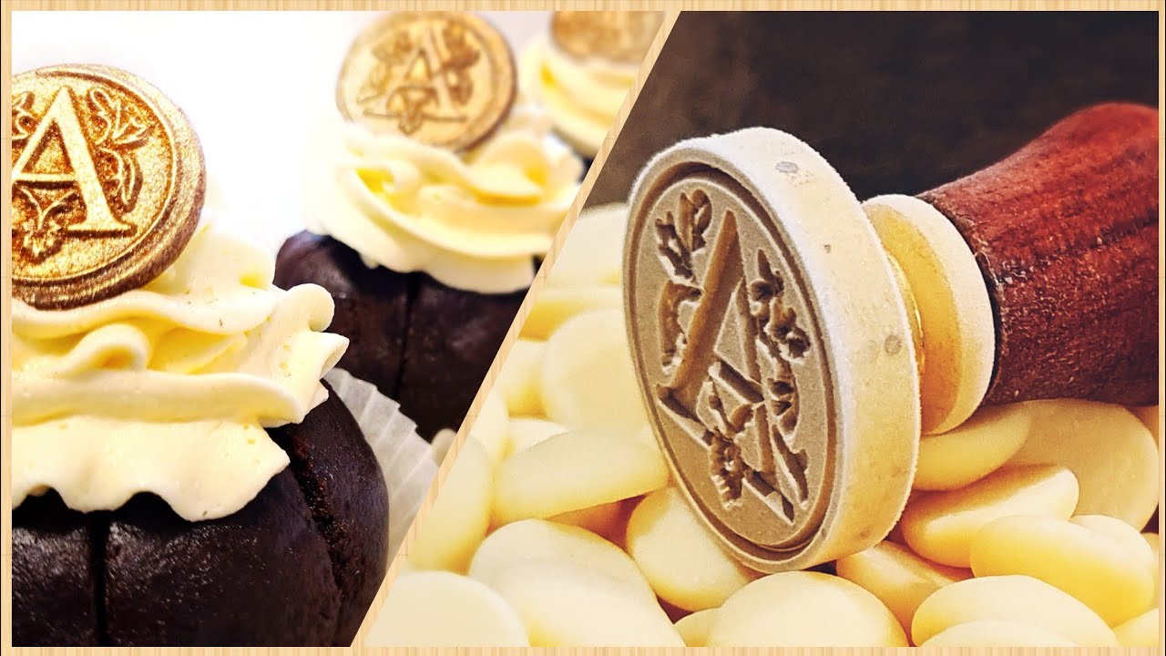 How to make chocolate stamp for cakes - YouTube