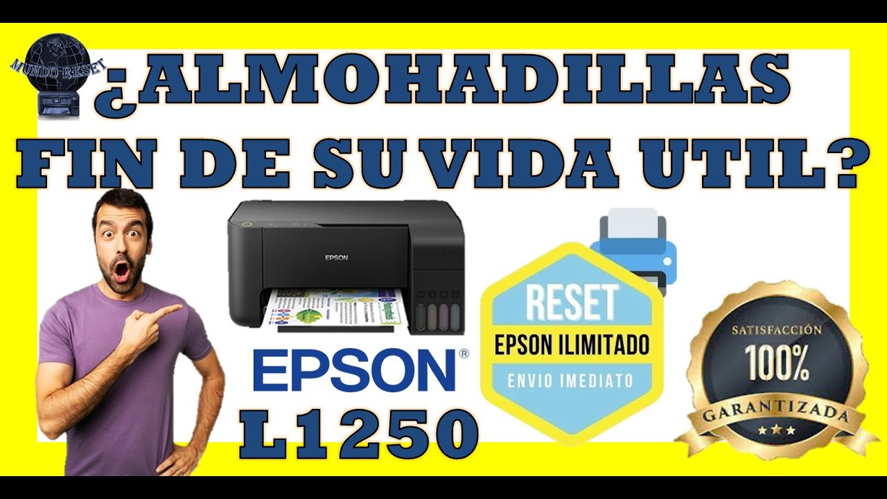 SOLUCION A 👉Almohadillas fin de su vida útil👈 🖨️ Epson Reset L 1250 - YouTube