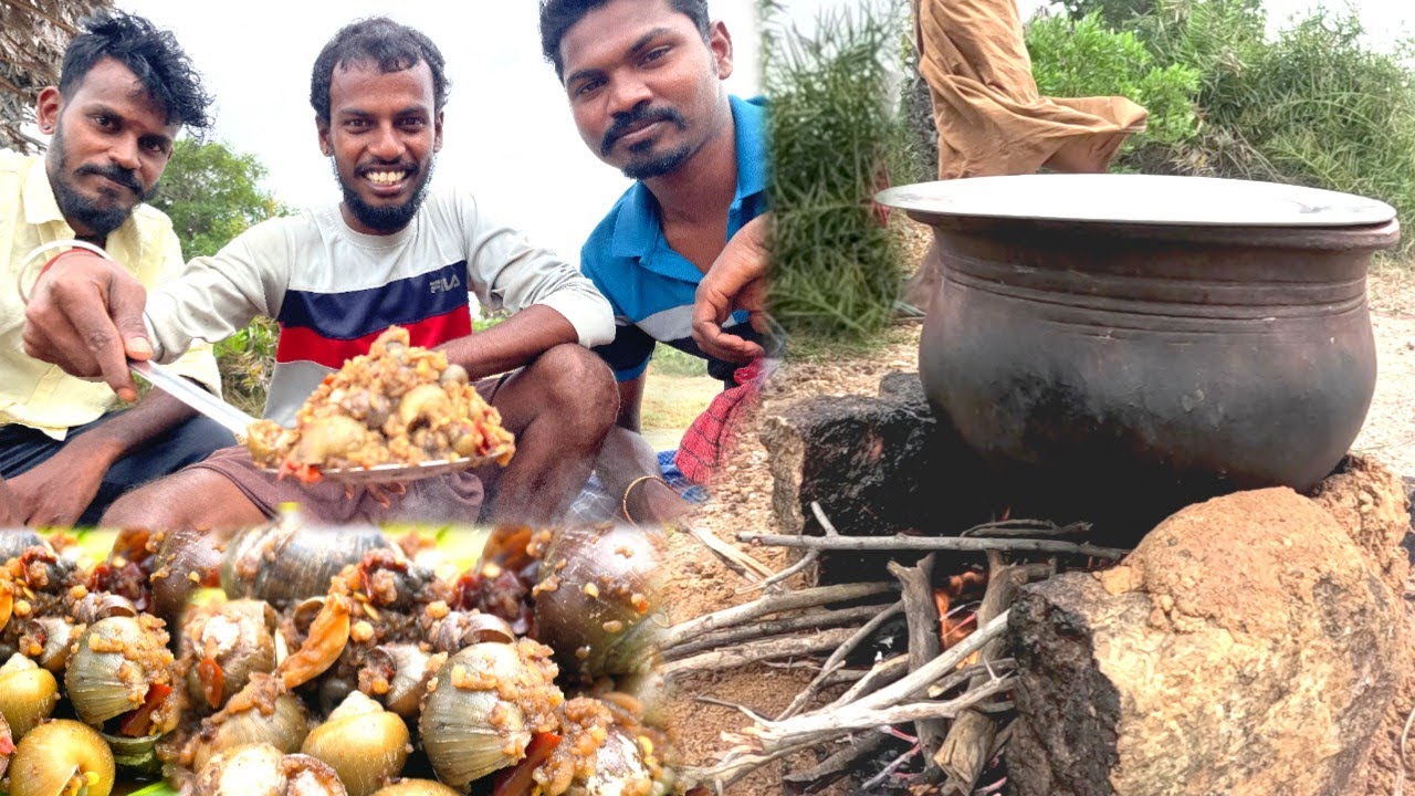 Oomachi Nathai cooking & Eating | மண்சட்டியில் ஊமச்சி நத்தை சமயல் # ...