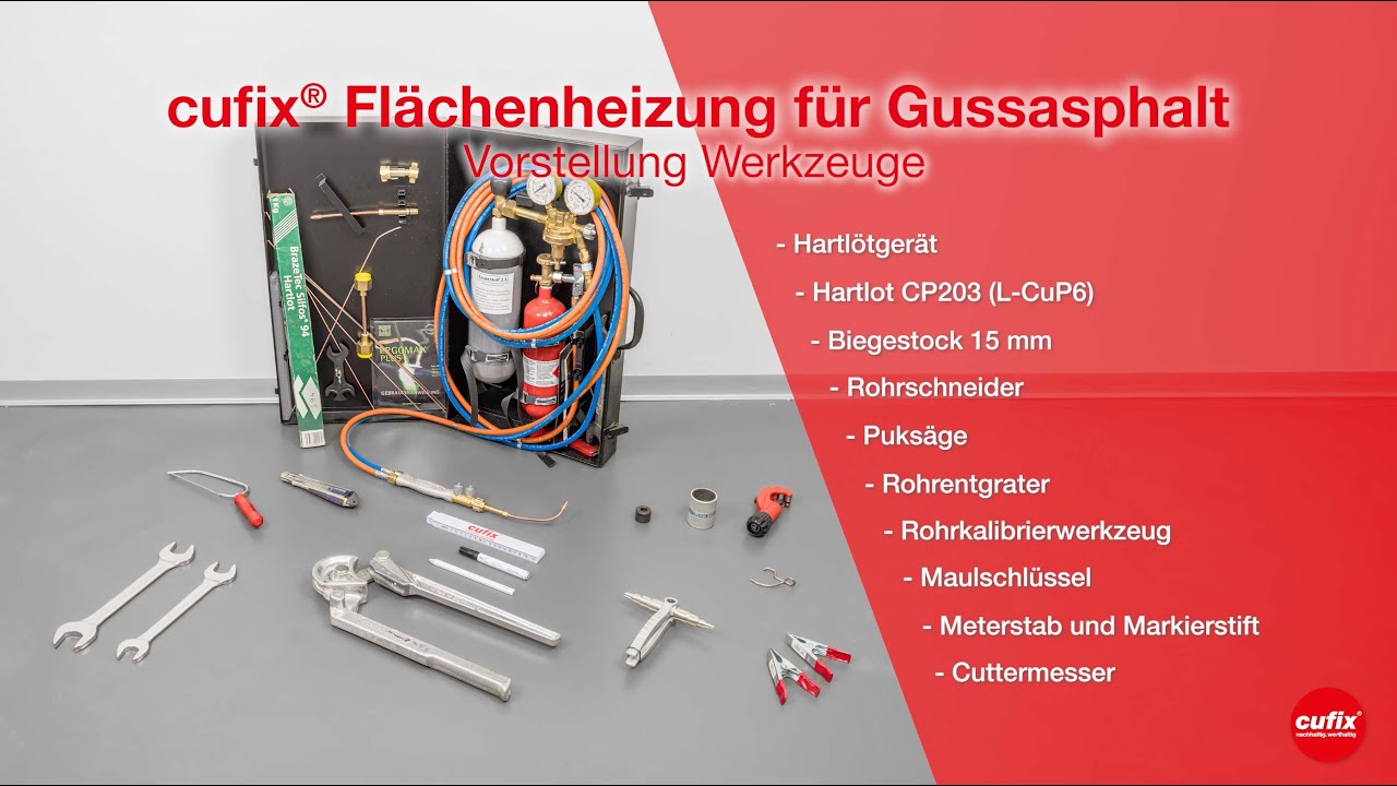 Verlegung von cufix® Fußbodenheizung Gussasphalt - Montagevideo - YouTube