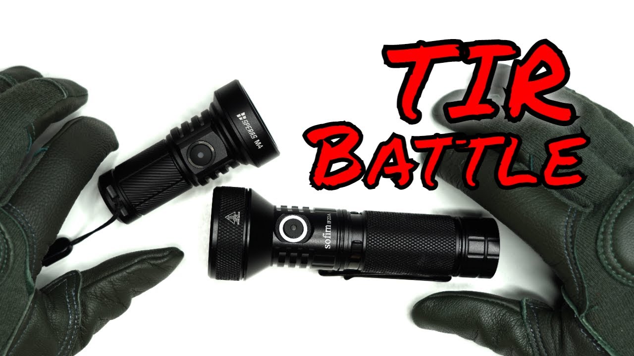 TIR flashlight beamshot comparison l Speras M4 vs. Sofirn IF22a - YouTube