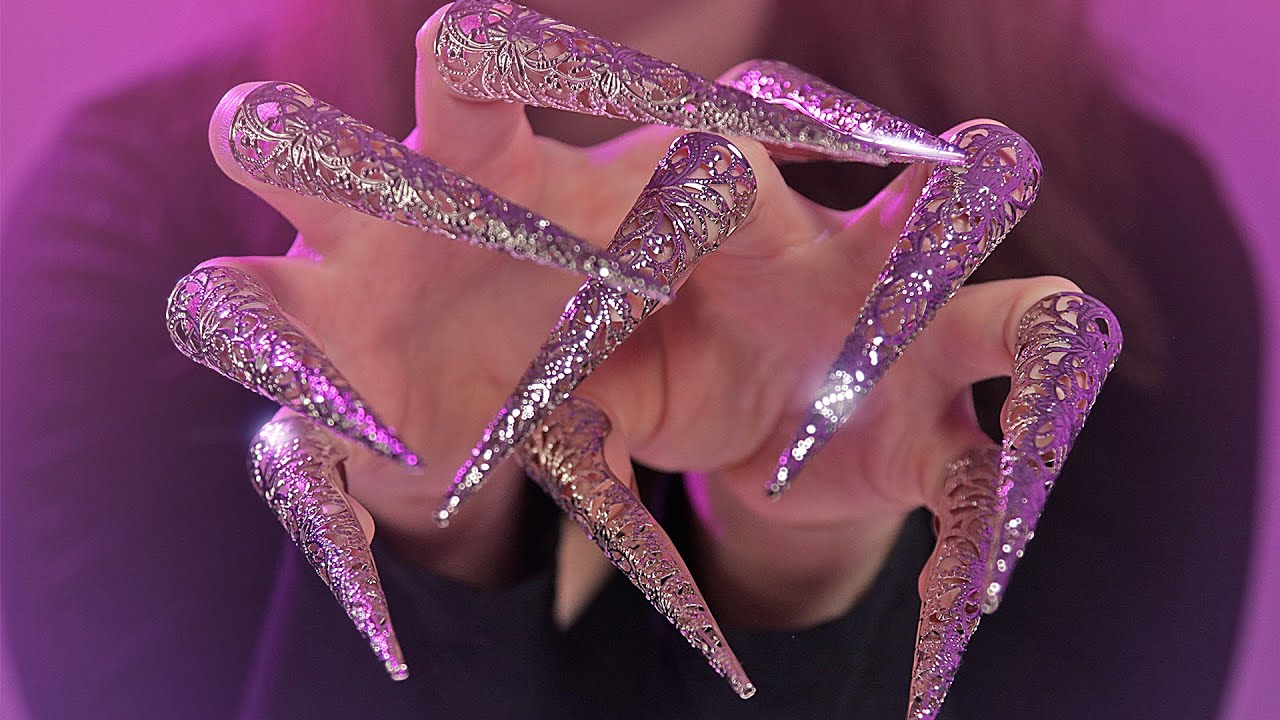 Tapping my long silver claws AMSR No Talking - YouTube