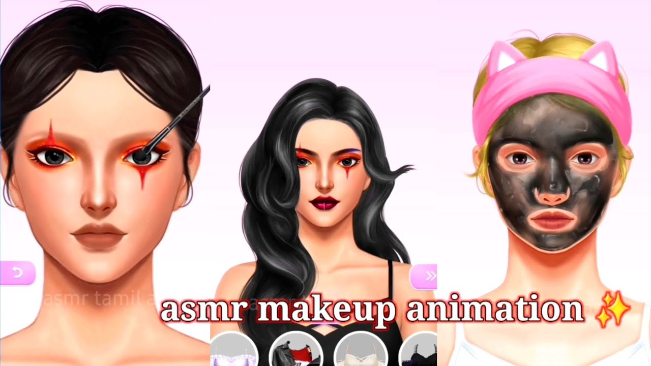 asmr makeup animation relaxing video |face makeup 💄 |stressfree |asmr ...