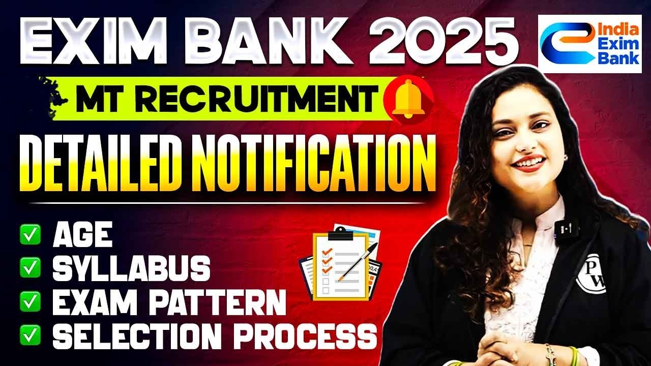 EXIM Bank Recruitment 2025 | EXIM Bank Management Trainee Syllabus, Age, Exam Pattern | Full ...