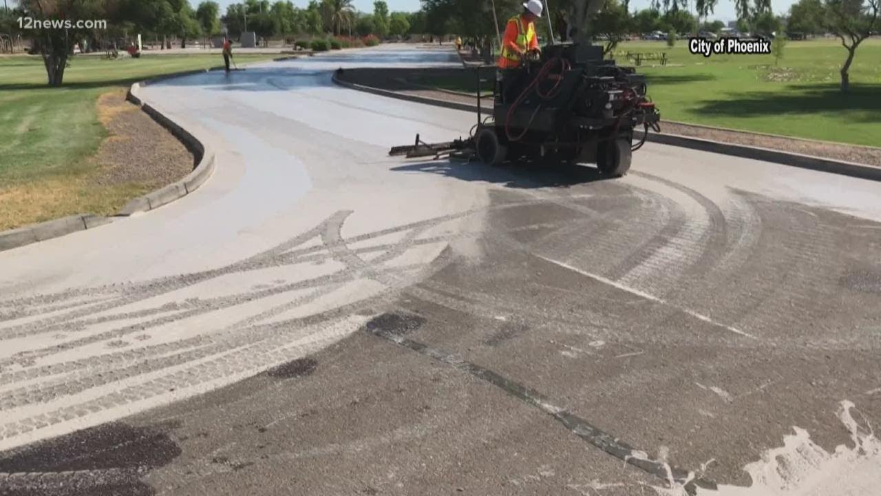Phoenix using 'cool pavement' to try and lower temperatures - YouTube