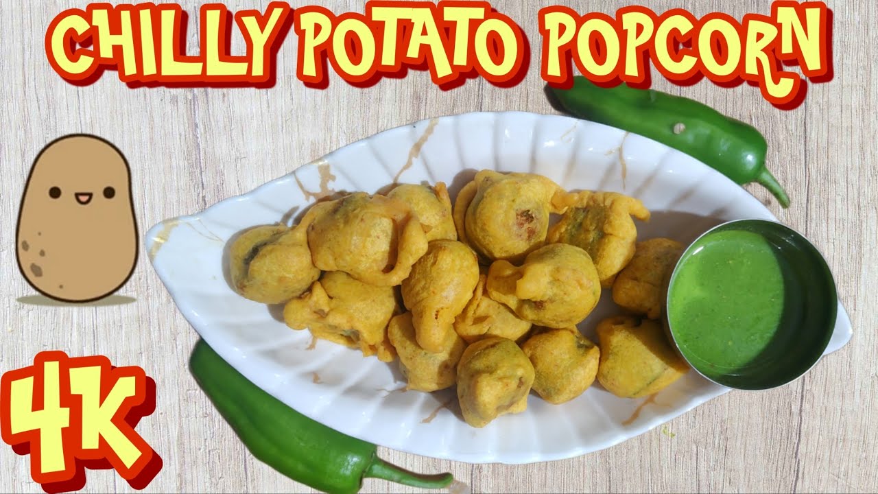 Chilly Potato Popcorn/ Spicy Chilly Pakoda Recipe/ Chilli Potato Bhajia ...