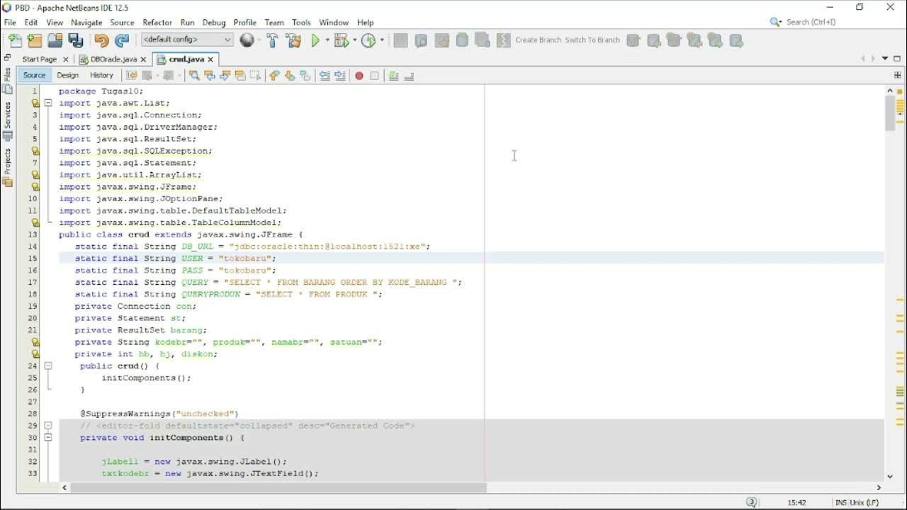 CRUD NetBeans Oracle - YouTube