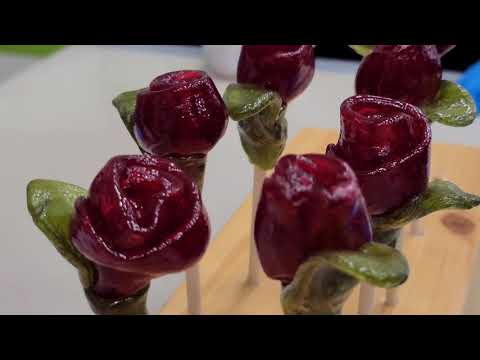 Gül motifli şeker nasıl yapılır? Kore'deki  Dünyanın en büyük şeker fabrikası.(Yummy Yammy kanal)