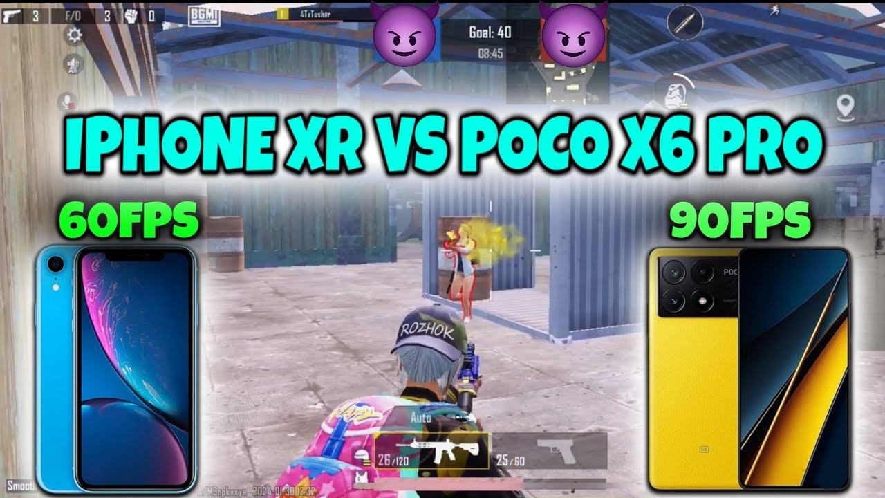 IPHONE XR VS POCO X6 PRO 1 v1 BATTLE 60FPS VS 90FPS - YouTube