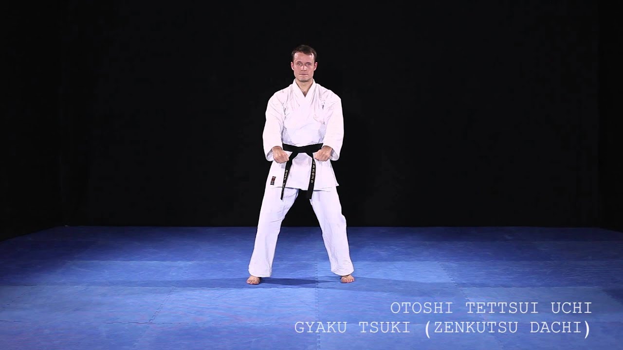 Kihon 23 - kaeshi - otoshi tettsui uchi - gyaku tsuki (zenkutsu dachi ...