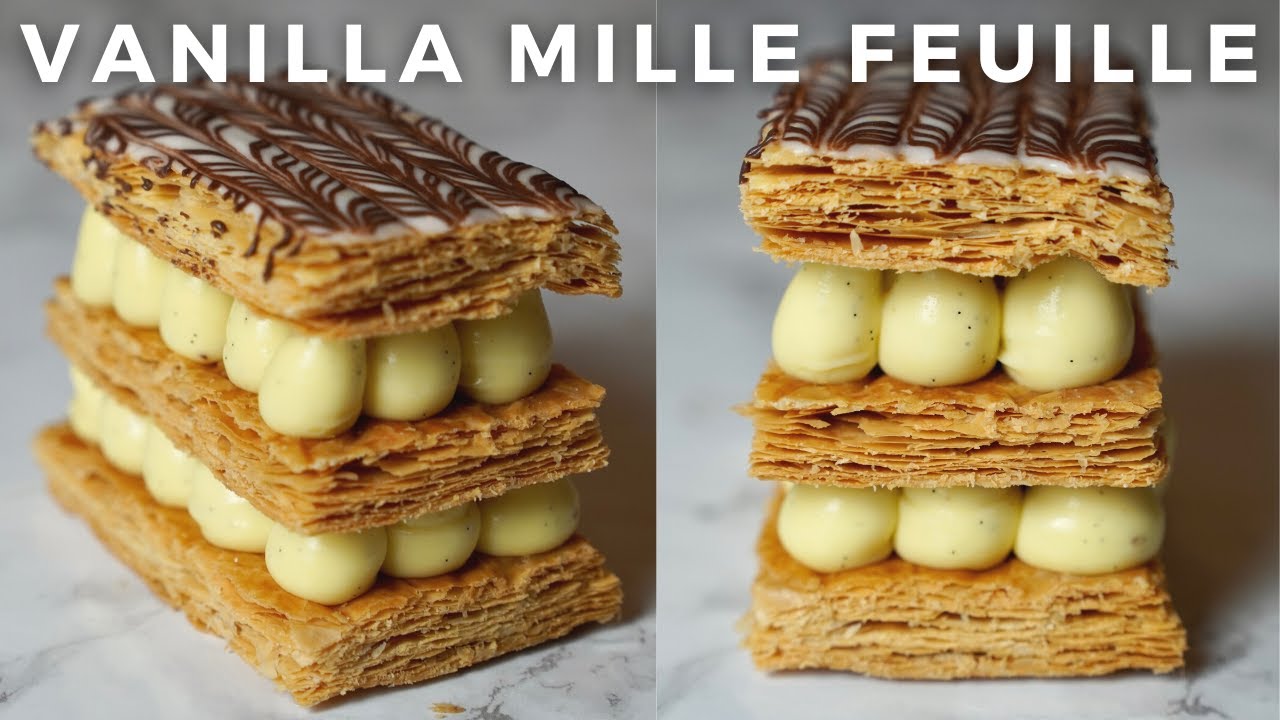 Best & Easy Vanilla Bean Mille Feuille | Professional Pastry Chef Makes ...