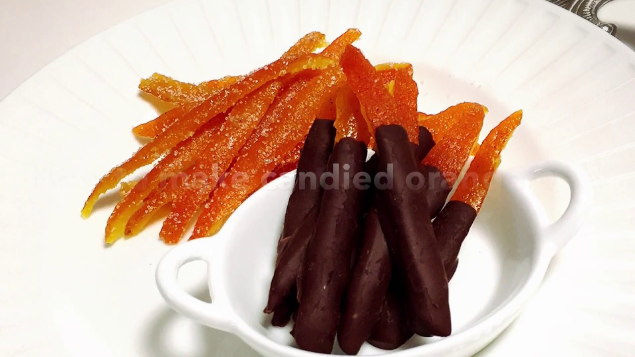 [Orangette Recipe] How to make candied orange peels (chocolate covered ...