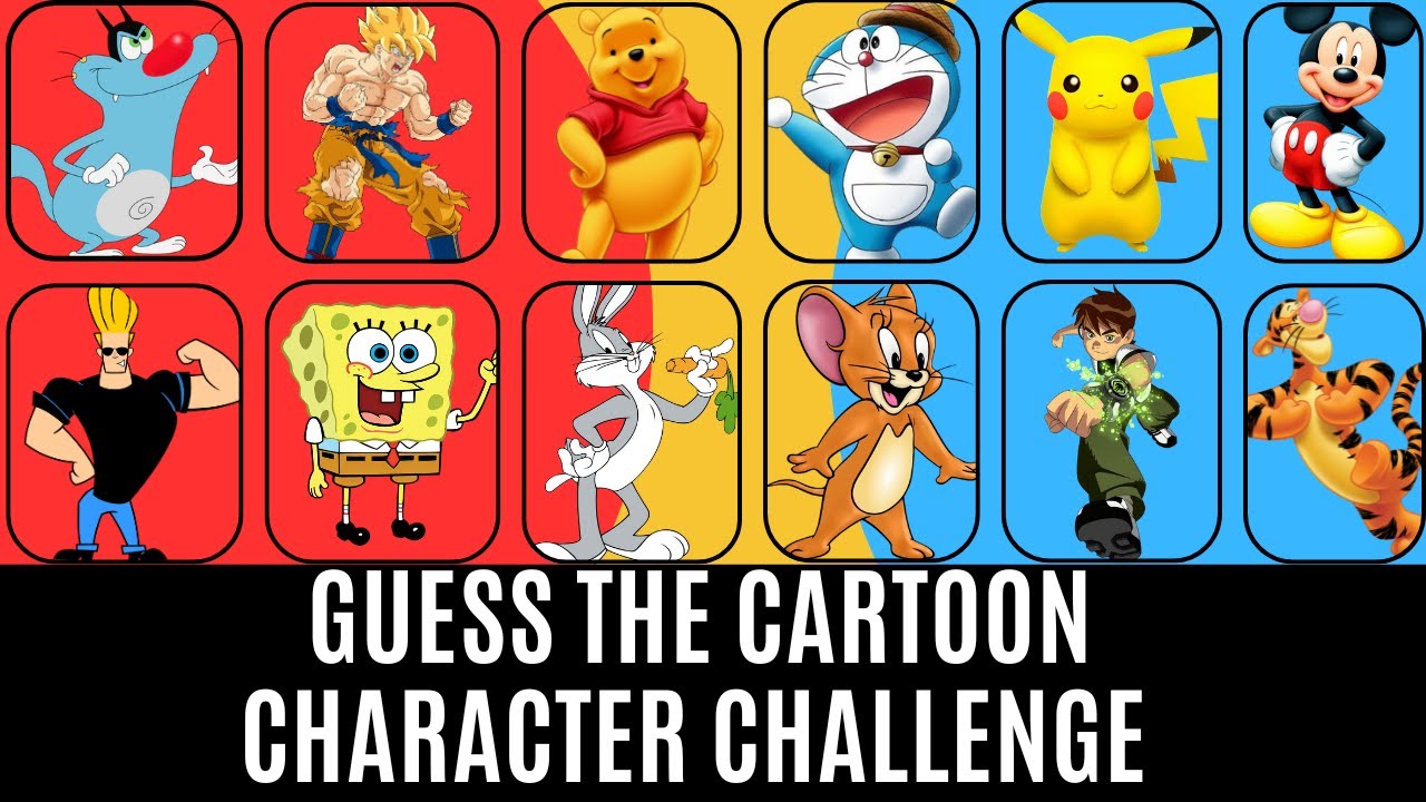 Guess The Cartoon Character Challenge! | Can You Name Them All? 😲 - YouTube