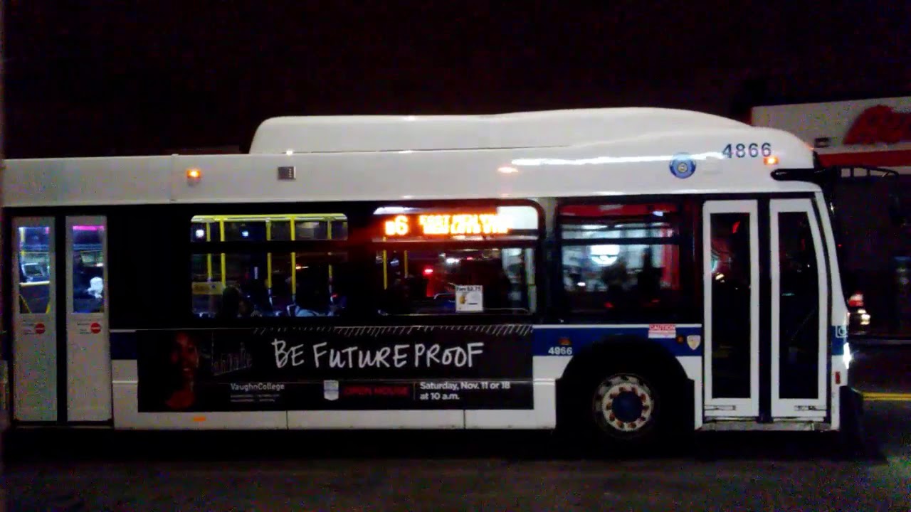 MTA New Flyer XD40 Bus B6-Local is on Night-Time duty on Cozine Ave ...