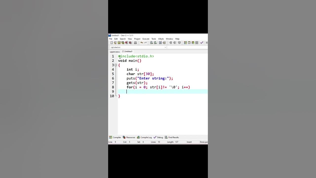 Print Ascii Value Using C Program Coding Programming Shorts