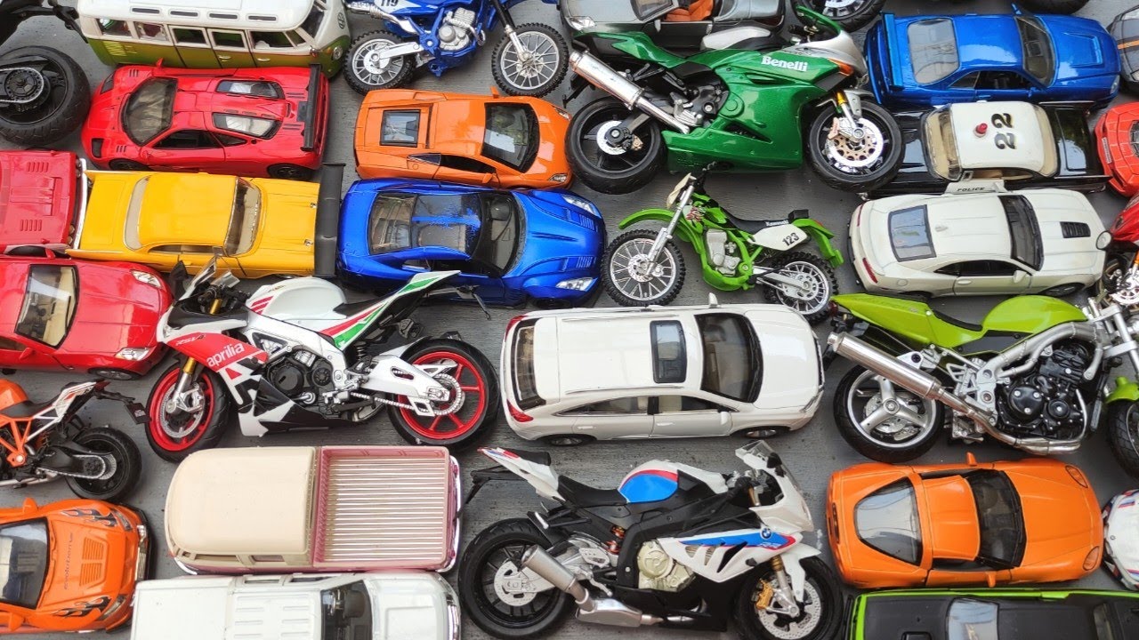Various Diecast Model Cars & Bikes On the Floor, Aprilia, Lexus ...
