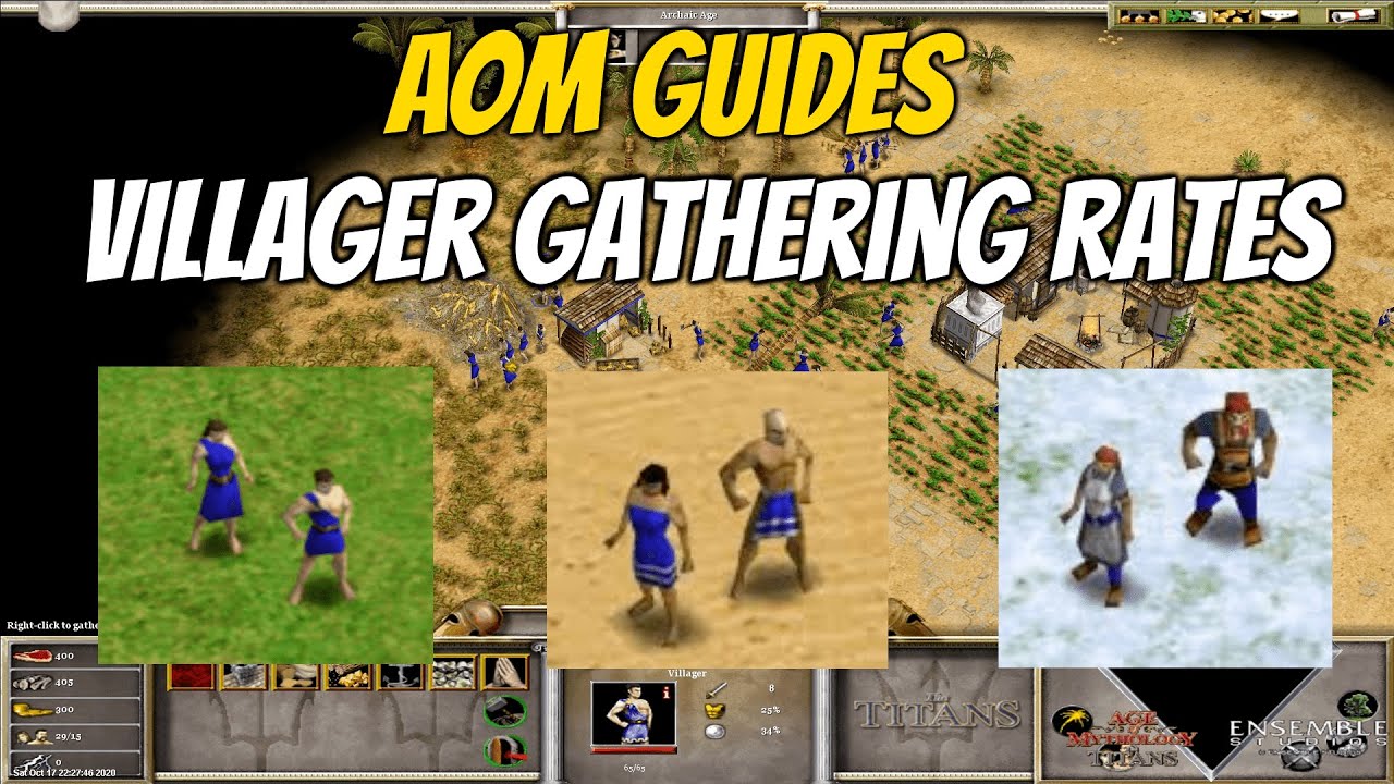 The Ultimate Villager Gathering Rates Guide Aom The Titans - YouTube