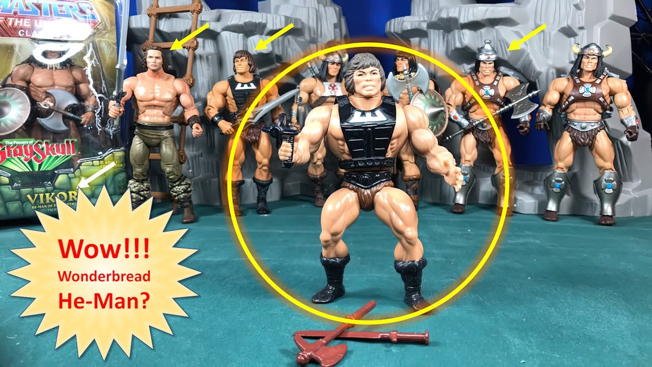 The He-Man Conan connection featuring Wonder Bread He-Man, Vikor, and ...