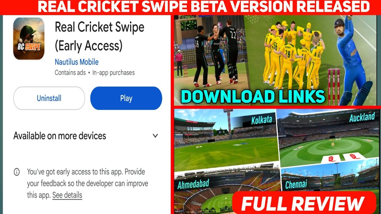 Real Cricket Swipe Early Access Released | Real Cricket Swipe Download ...
