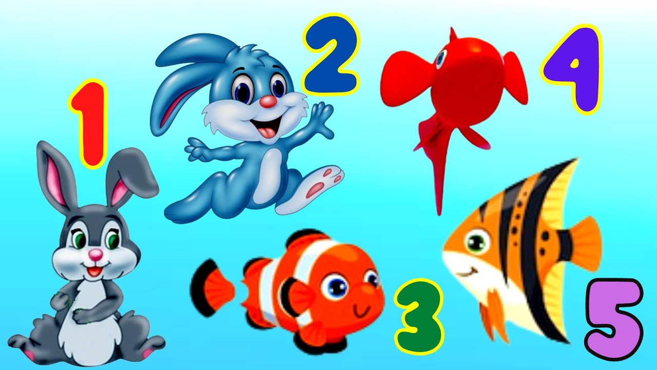 Counting 1 to 10 | Fish | Bunny | Toddlers | Counting Song | 1 to 10 ...