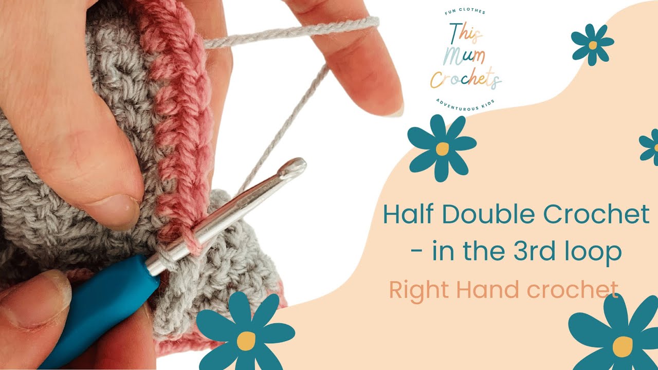 Crochet a HDC into the third loop - YouTube