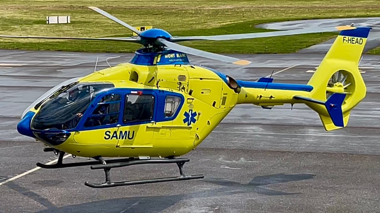 Airbus Helicopters H135 (Eurocopter EC135 T2+) Startup & Takeoff at ...