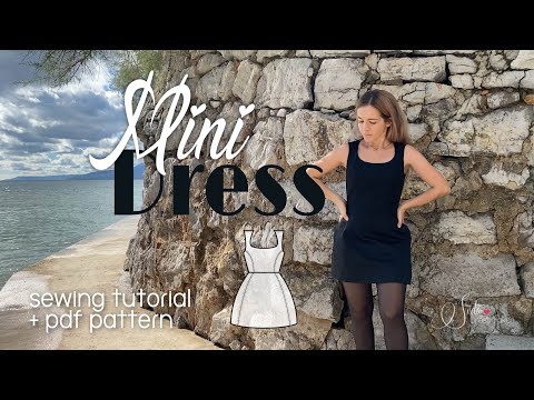 DIY Black Mini Dress Bella / How to sew Mini Dress / Sewing Tutorial and PDF Patterns #sewing #dress