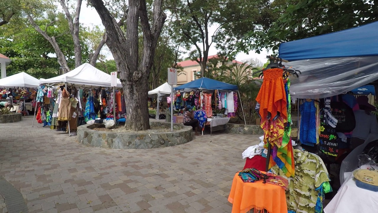 Early Morning Shopping in the Straw Market Cruz Bay St. John, USVI ...