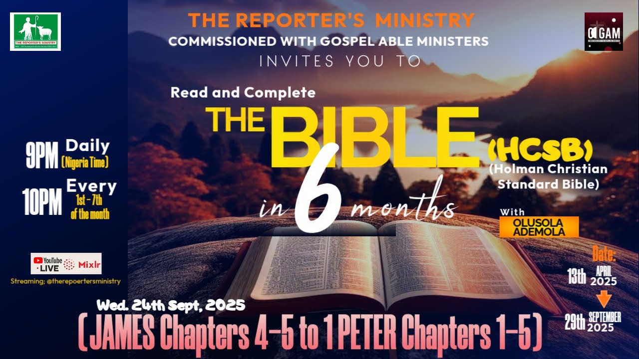HCSB: JAMES Chapters 4-5 to 1 PETER Chapters 1-5(READ & COMPLETE THE ...