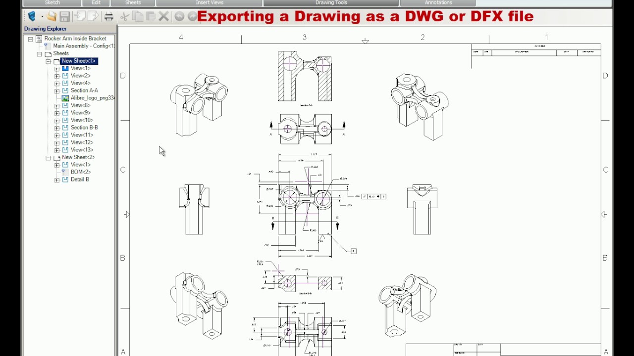 Printing and Exporting in Alibre Design (Legacy Interface) - YouTube