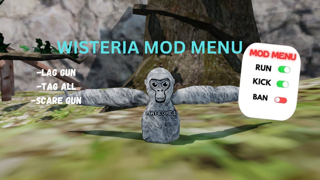 THIS FREE MENU HAS A LAG GUN | Wisteria Mod Menu| Gorilla Tag Mod Menu ...