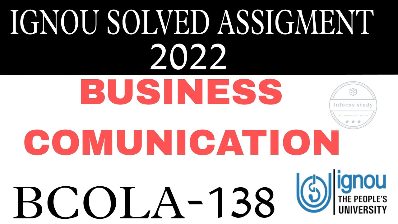 BCOLA -138 Solved Assignment 2022-- December 2022 || BCOLA-138 - YouTube