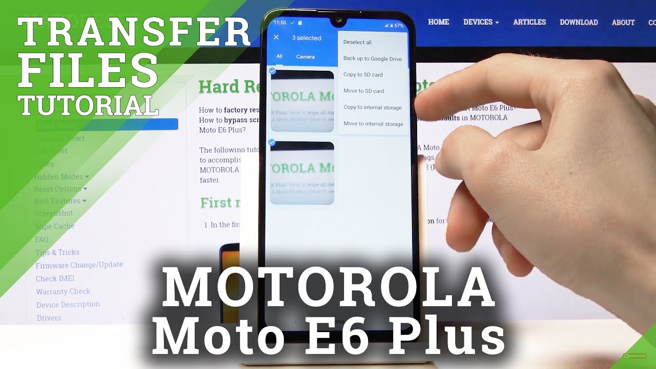 How to Transfer Files in Motorola Moto E6 Plus - Move Data - YouTube