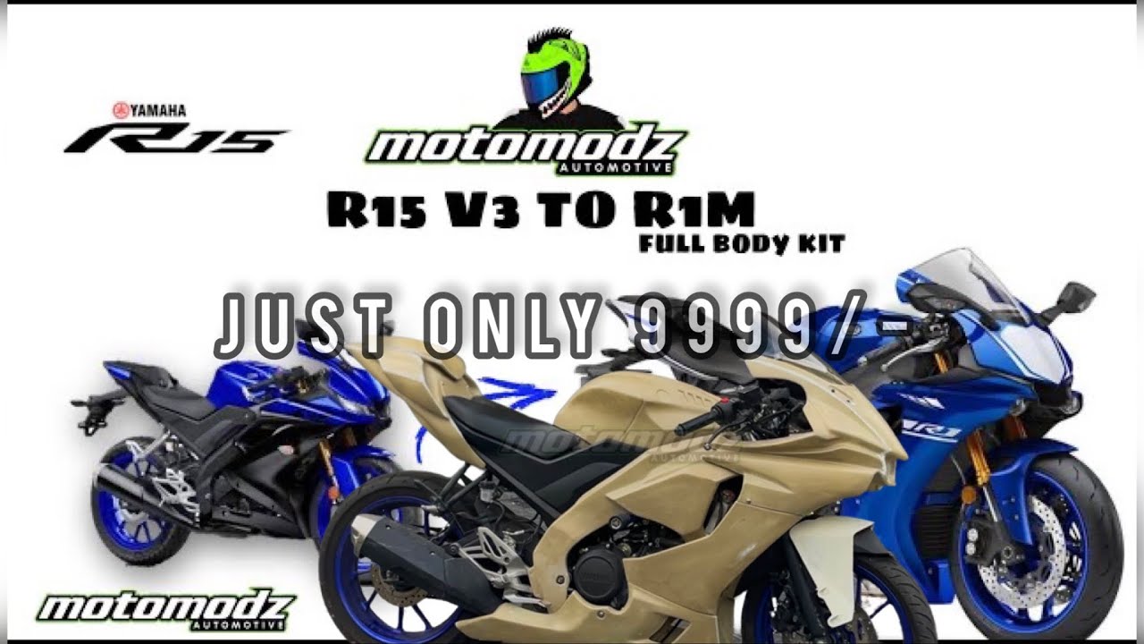 R1 kit for Yamaha R15 v3 #modifiedr15v3 #r1kitforyamahar15v3 - YouTube