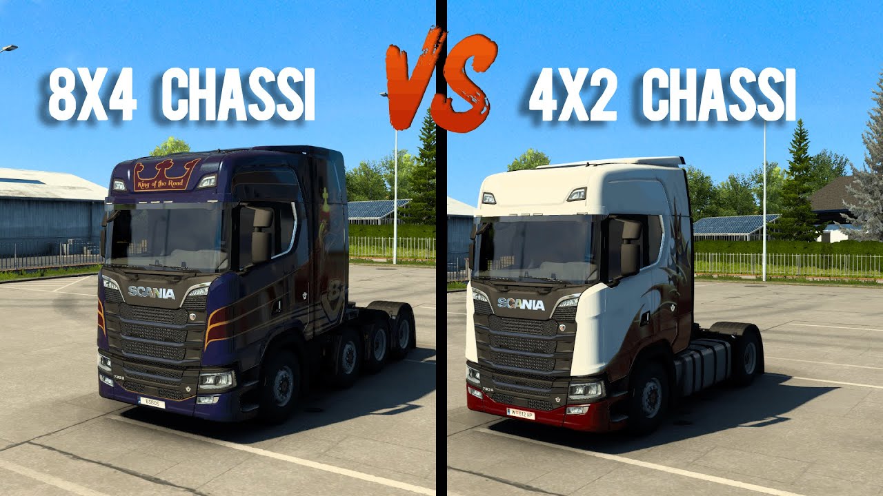 ETS2 - 8x4 Chassi vs 4x2 Chassi Heavy Cargo Tests Scania S 2016 - YouTube