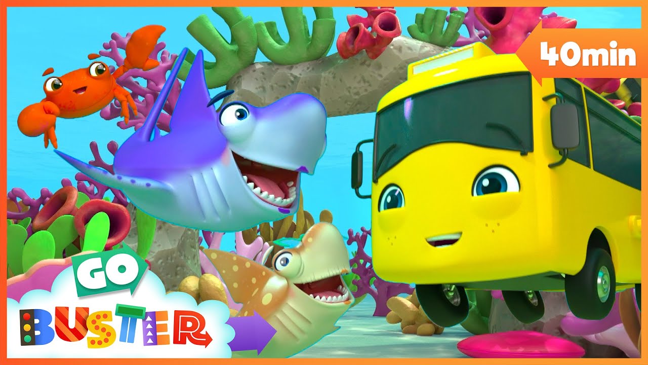 Baby Shark Family - Playing in the Ocean | Go Buster | Classic Vehicle ...
