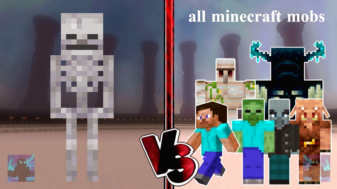 SKELETON vs ALL MOBS - Minecraft Mob Battle - YouTube