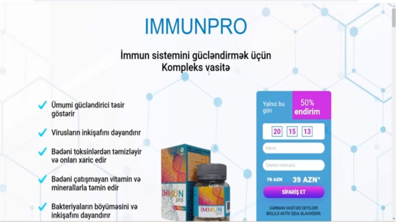 ImmunPro - İmmun sistemini gücləndirmək üçünKompleks vasitə (Azerbaijan ...